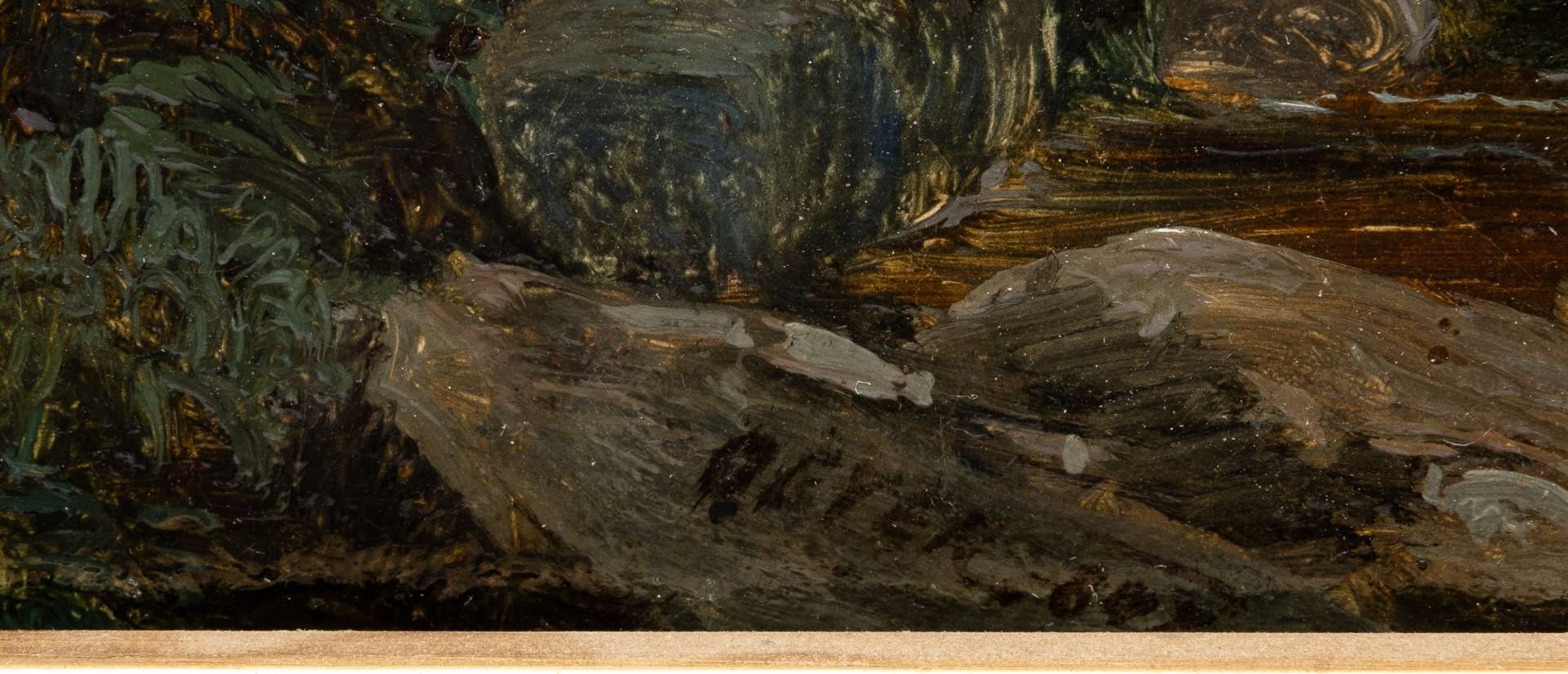 Georg Geyer | Berglandschap met figuren bij een chalet | MutualArt