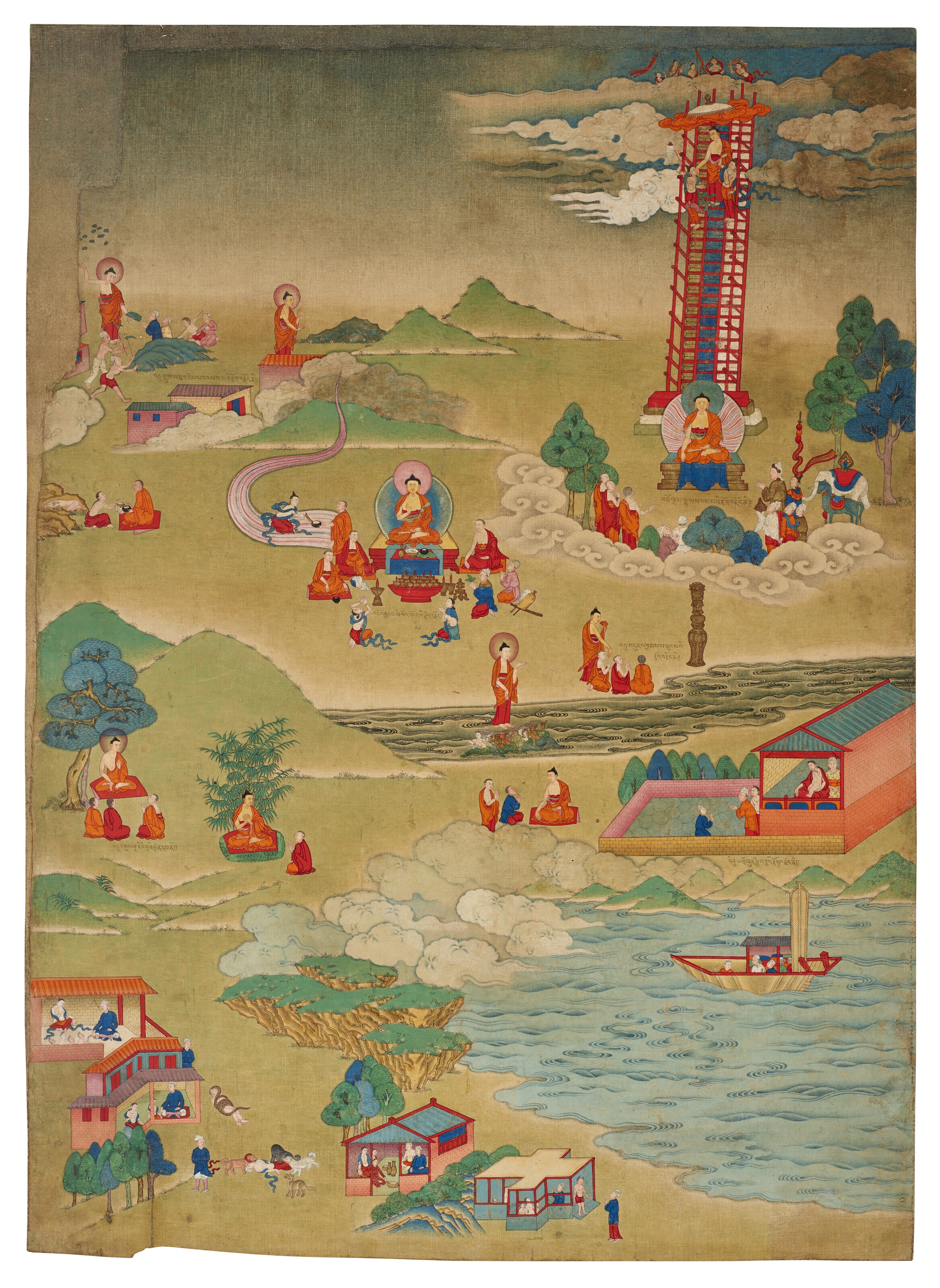 Tibetan School, 19th Century | A PAINTING OF THE AVADANA STORIES ...