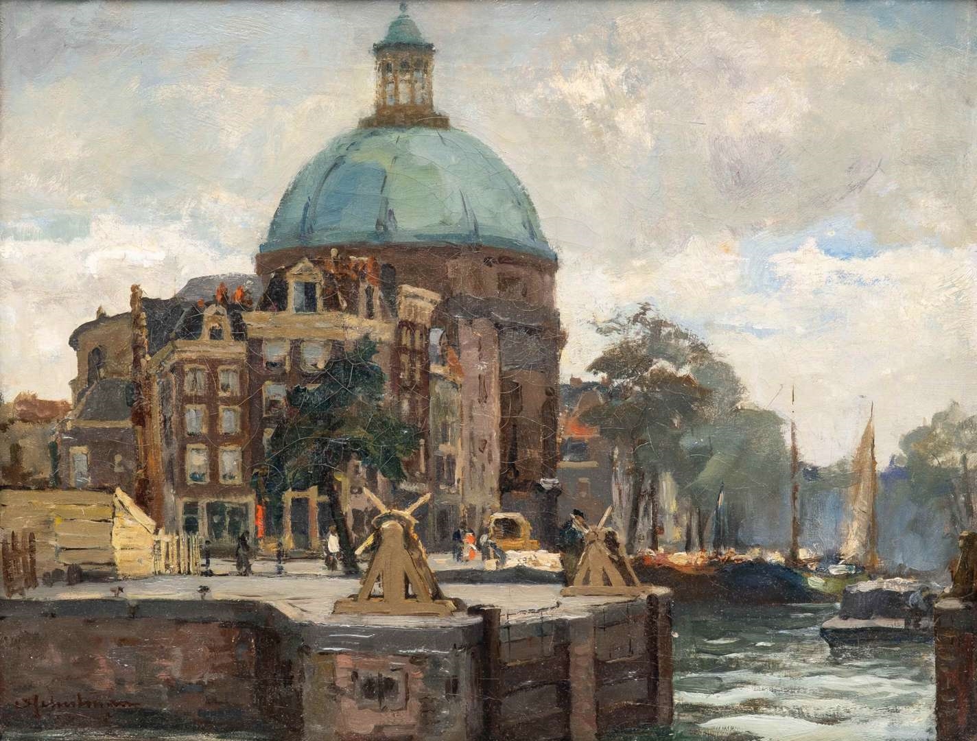 David Schulman | Gezicht op de Montelbaanstoren Amsterdam | MutualArt