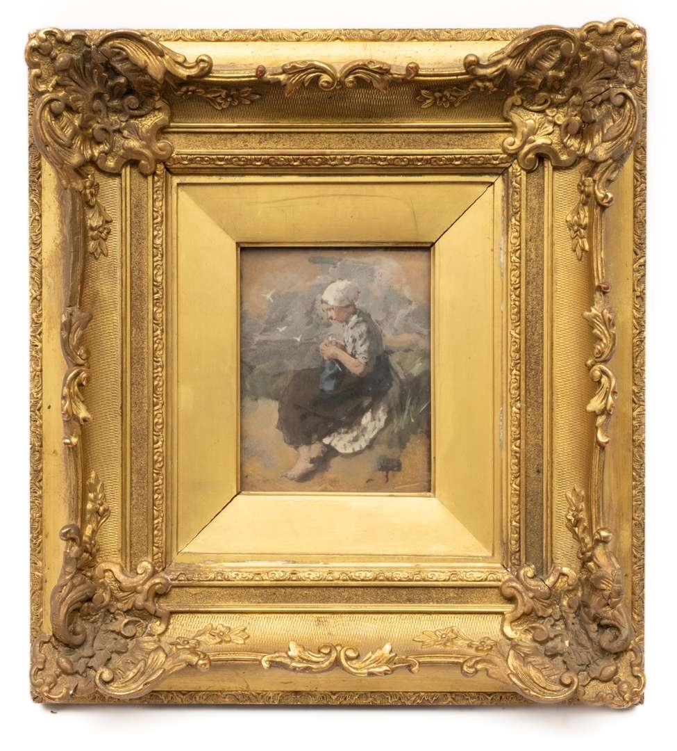 David Adolph Constant Artz | Nettenboetster in de duinen | MutualArt