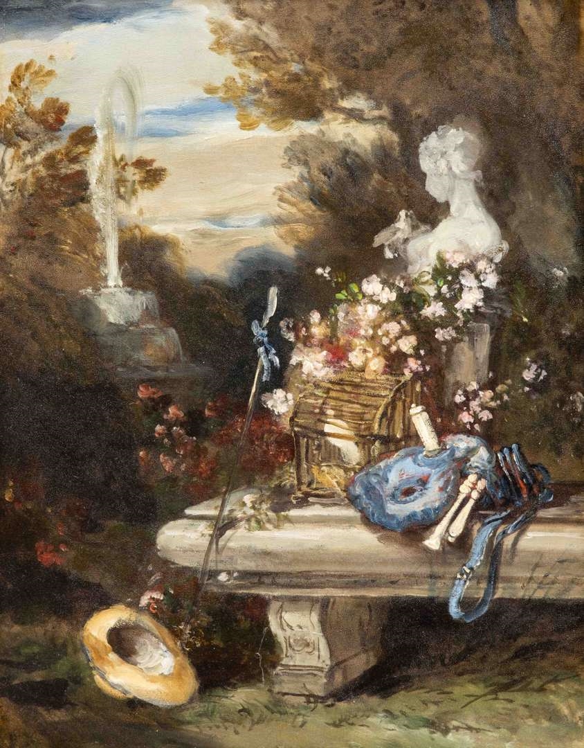 Philippe Rousseau | De bloemenbank/Le banc aux fleurs (1834) | MutualArt