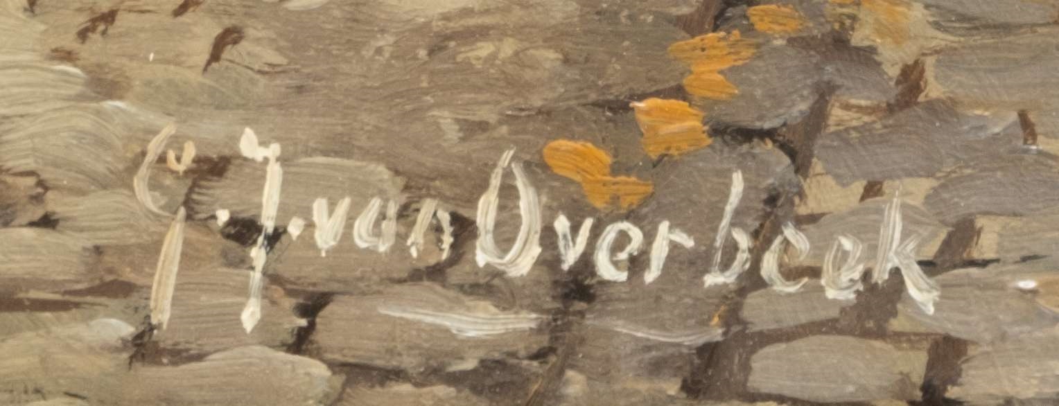 Gijsbertus Johannes van Overbeek | Paardenkar aan de Rotterdamse kade ...