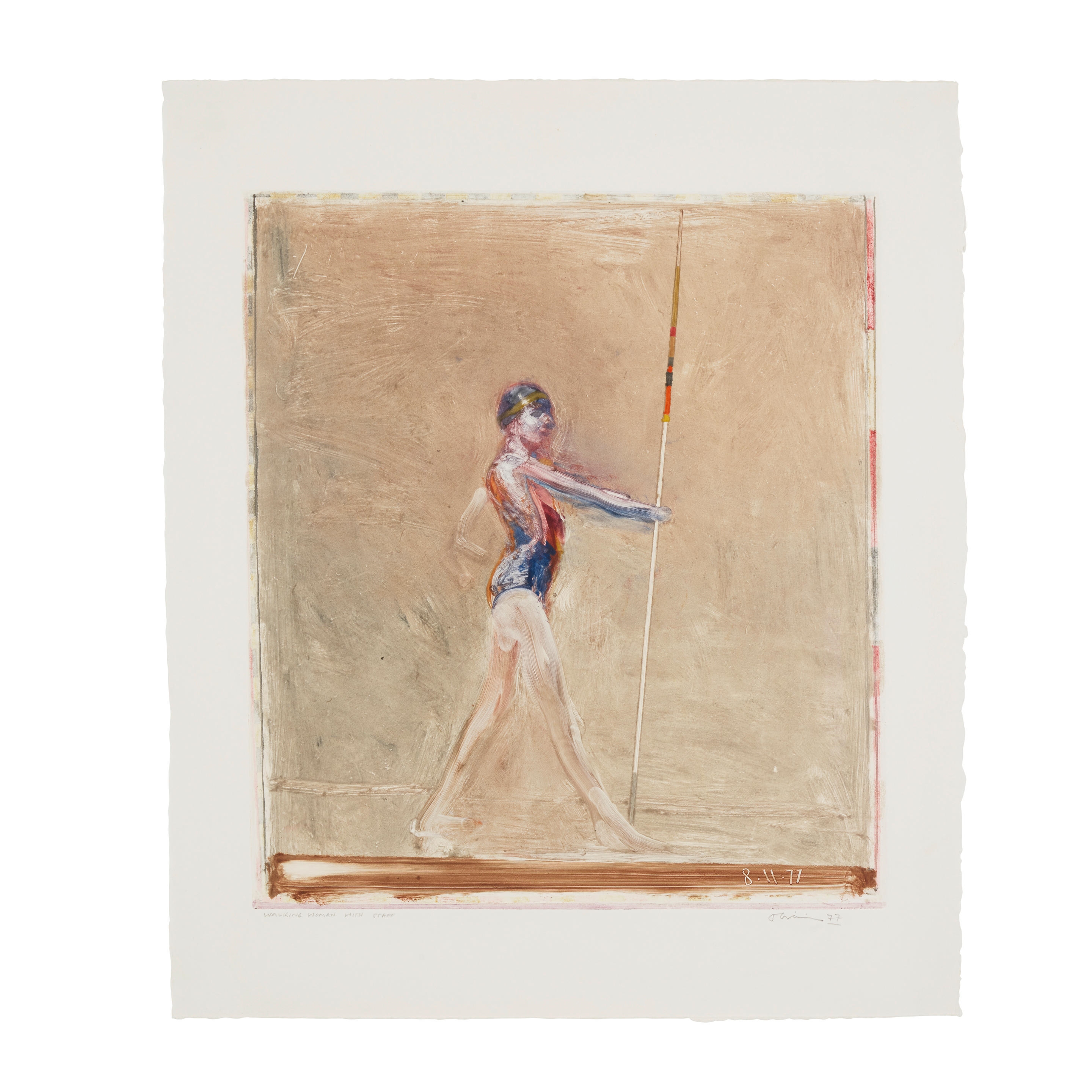 Nathan Oliveira | Walking Woman with Staff (1977) | MutualArt