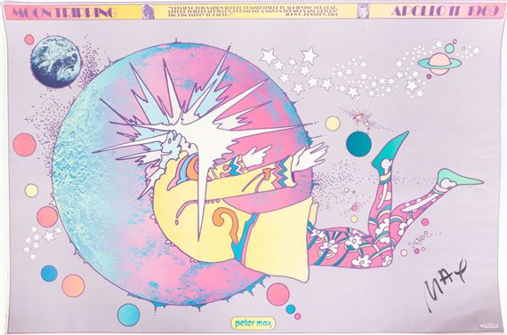 Peter Max | Moon landing poster | MutualArt