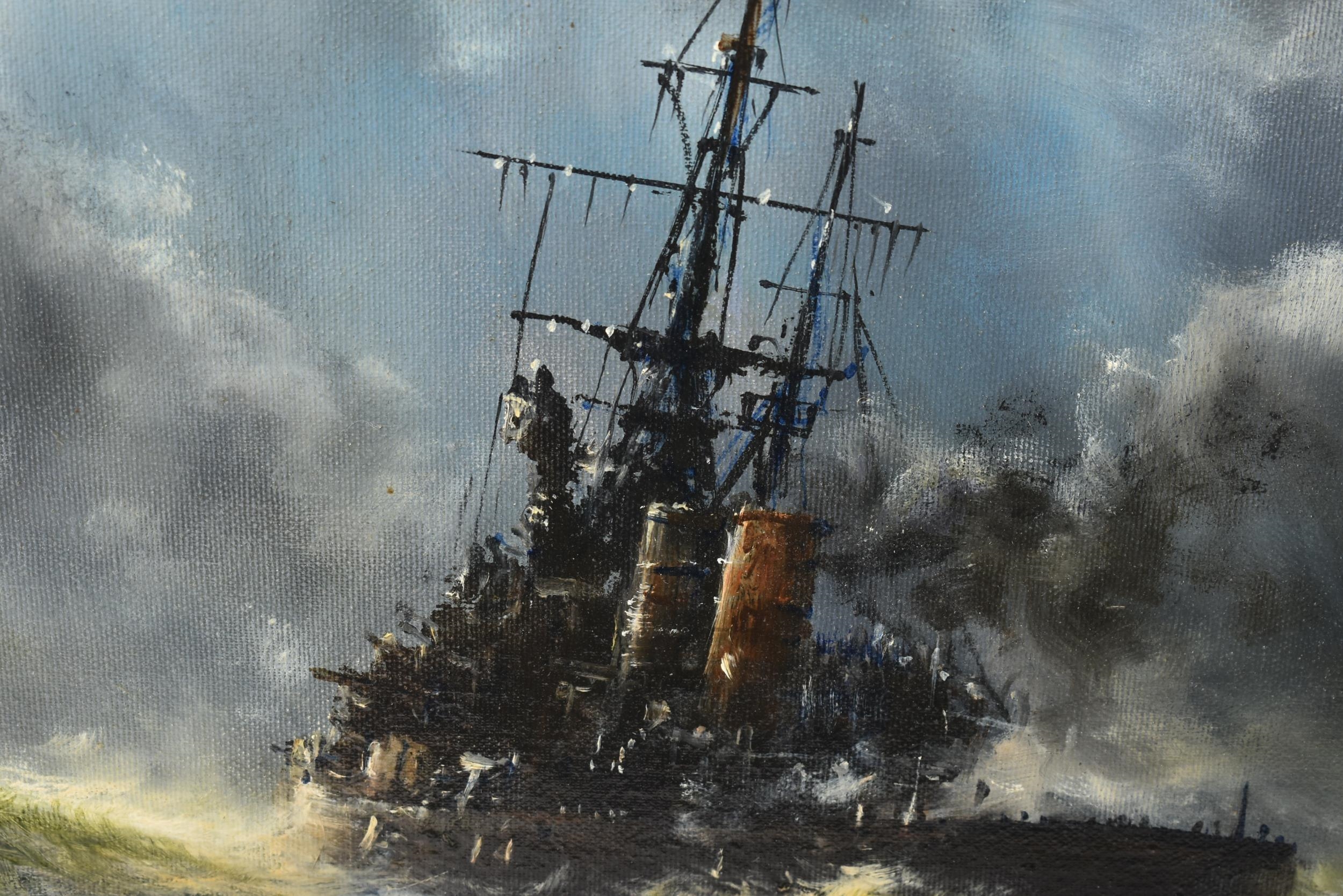 Graham Hedges | A stormy sea with vessel | MutualArt