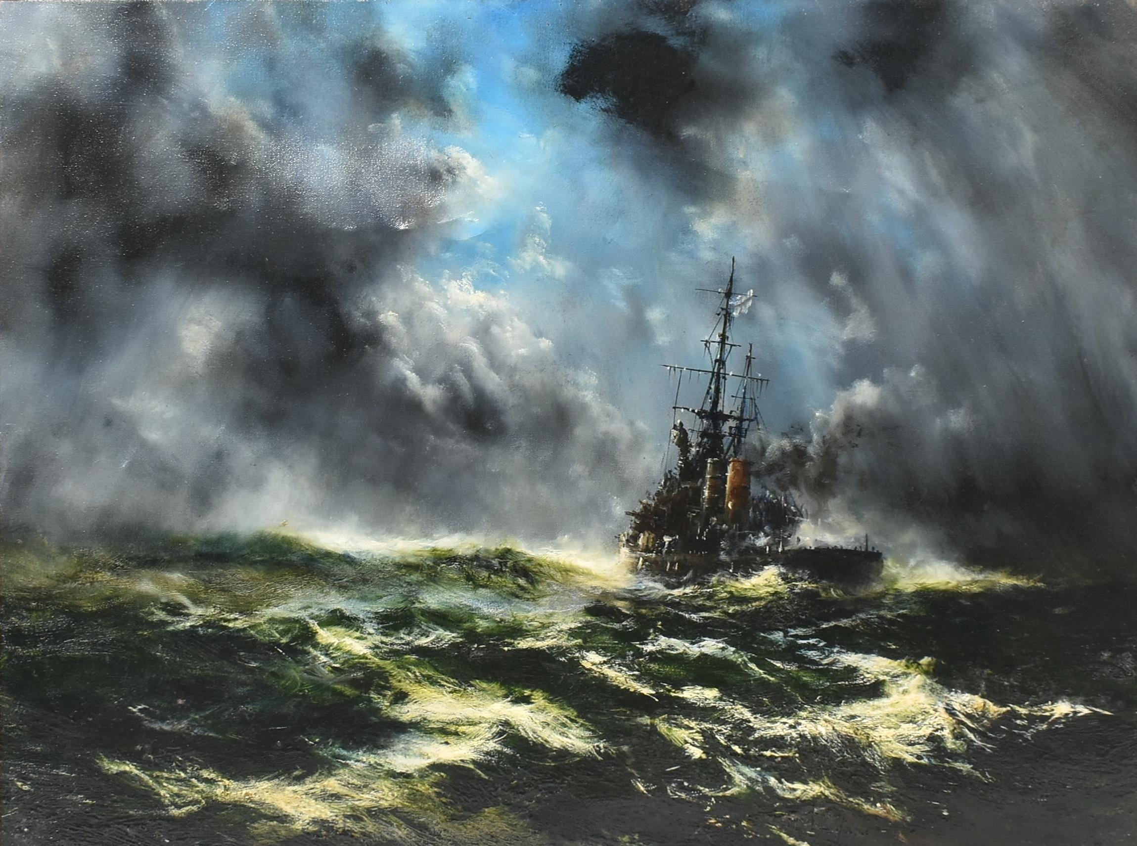 Graham Hedges | A stormy sea with vessel | MutualArt