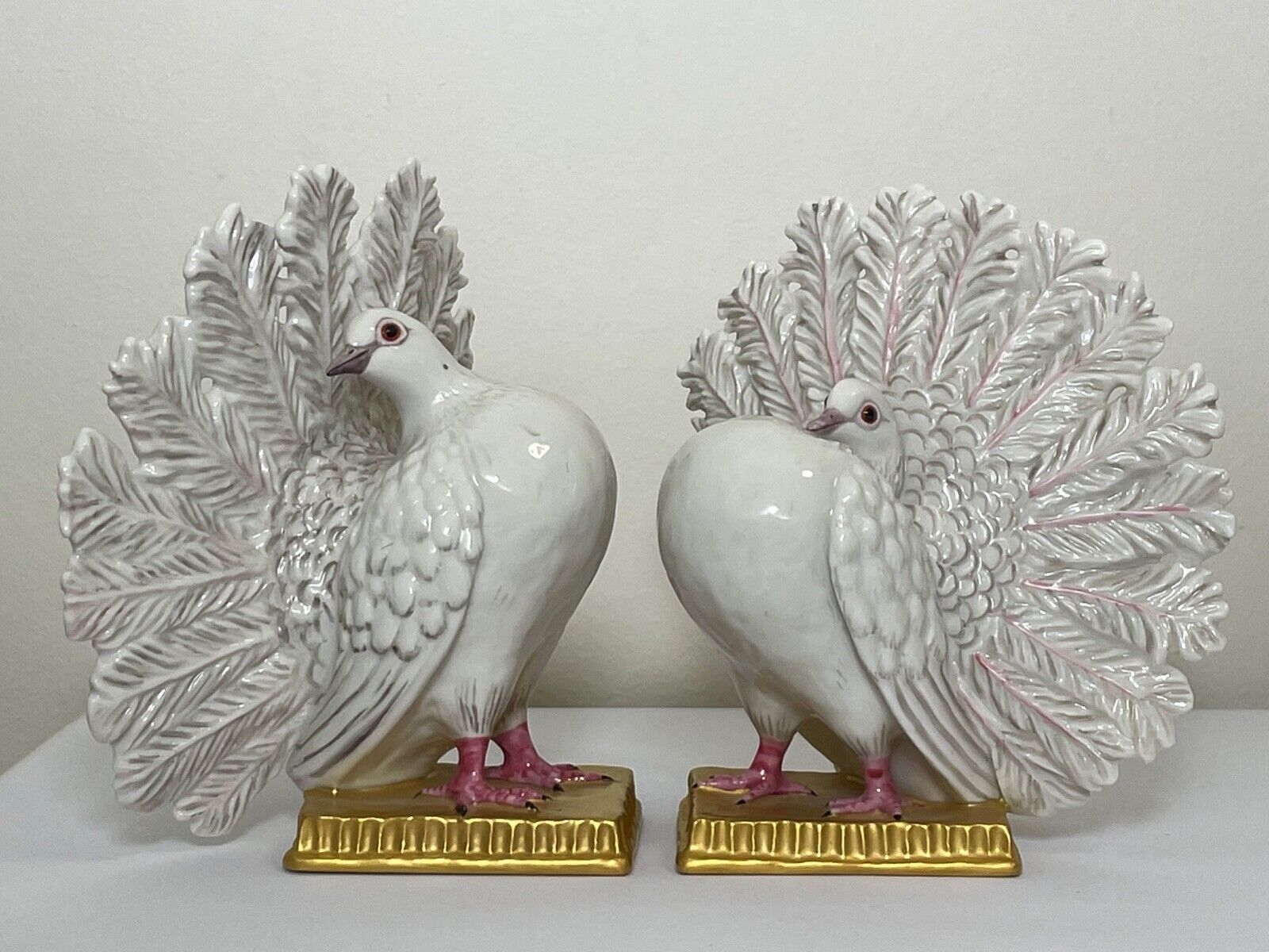 Luise Scherf Terletzki | PORCELAIN DOVE PEACOCK TAIL BIRDS FIGURINES ...