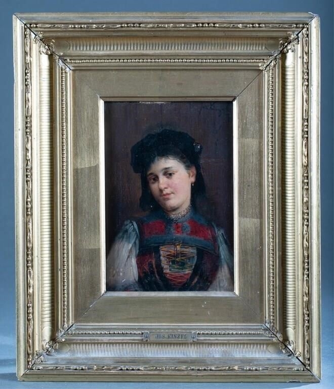 Josef Kinzel | Portrait of a young woman | MutualArt