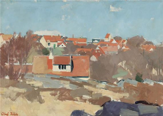 Olaf Rude | View of red roofs | MutualArt