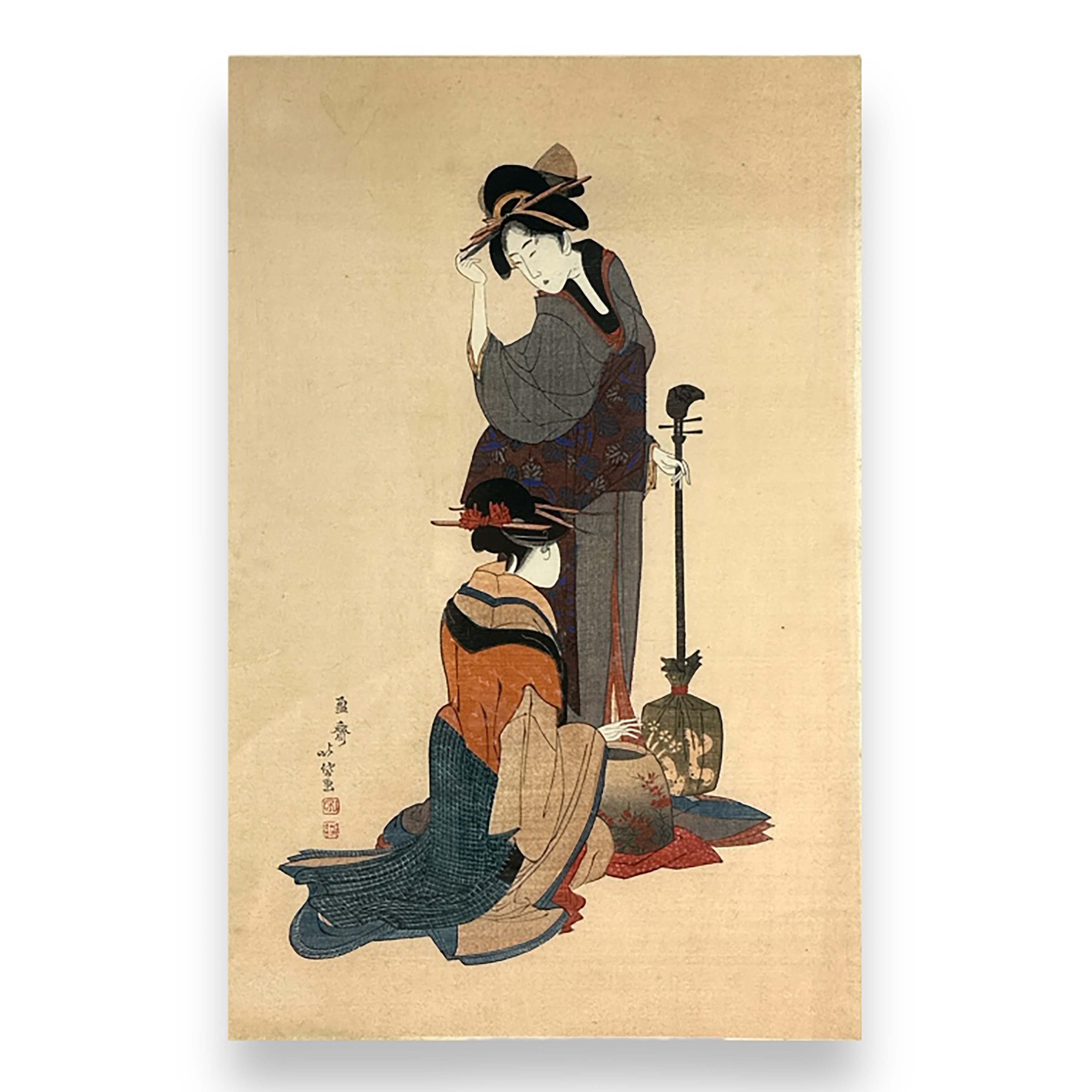 Katsushika Hokusai | Katsushika Hokusai 1960-1849) Beauty & Samisen ...