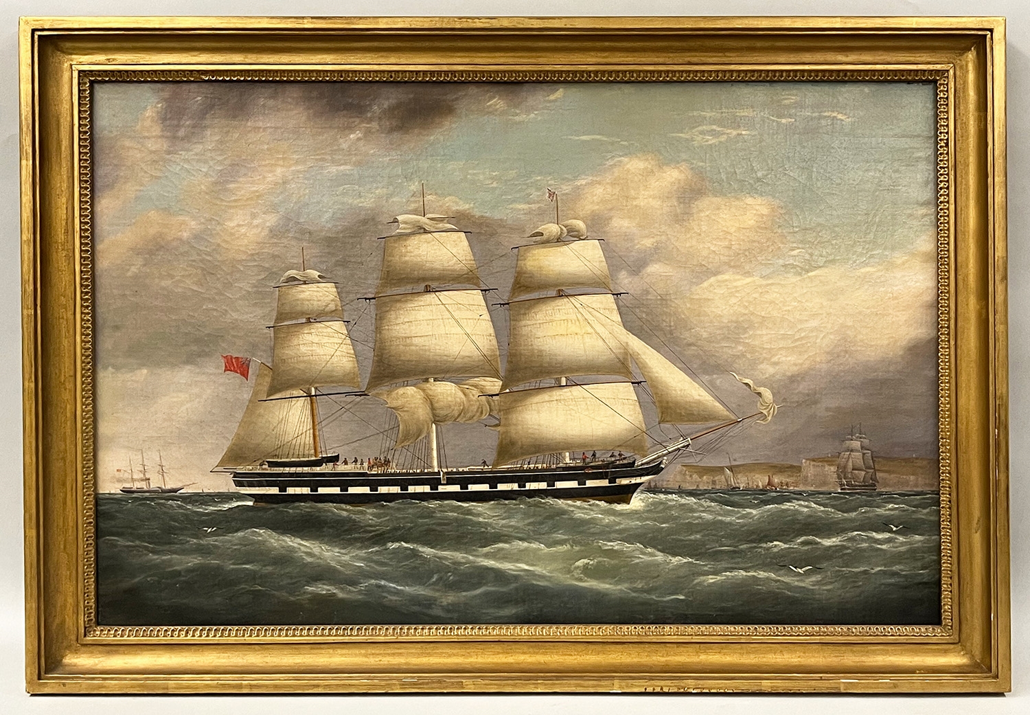 G. Dell | Clipper ship off the Cliffs of Dover (1861) | MutualArt
