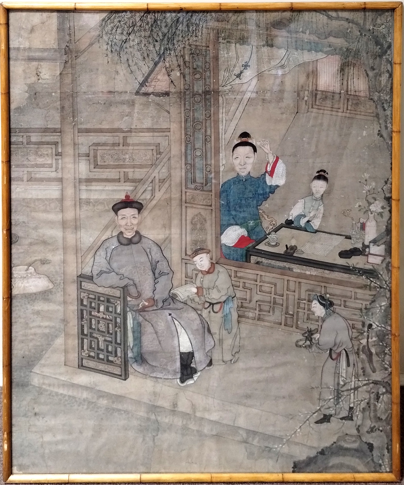Chinese School, 19th Century | a family on a veranda | MutualArt