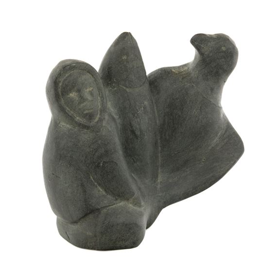 Ada Eyetoaq | Inuk with Fish and Bird (1985) | MutualArt