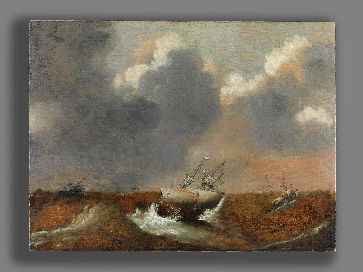 Claes Claesz. Wou | SEGELSCHIFFE AUF STÜRMISCHER SEE | MutualArt