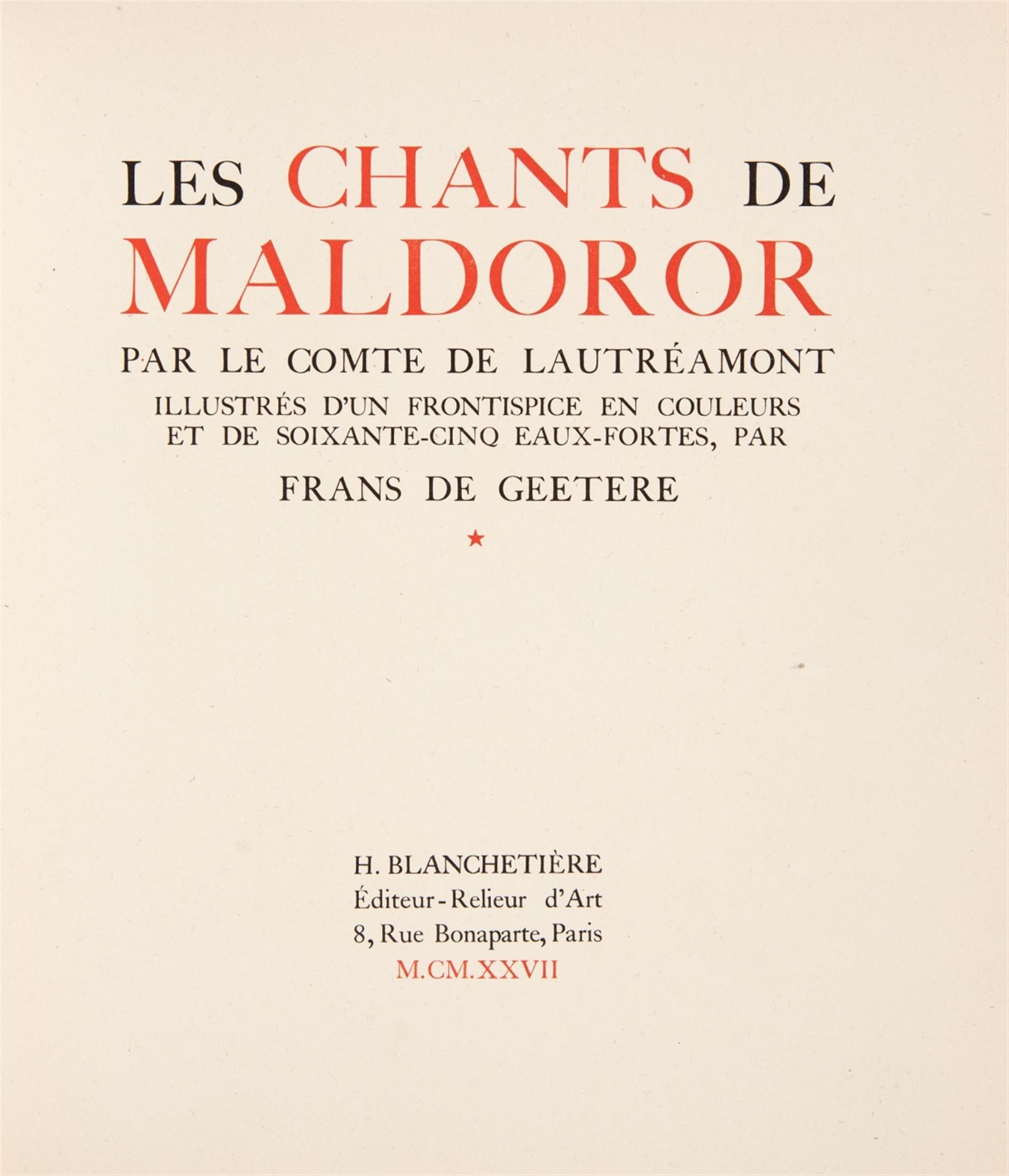 Frans de Geetere | Les chants de Maldoror (1927) | MutualArt