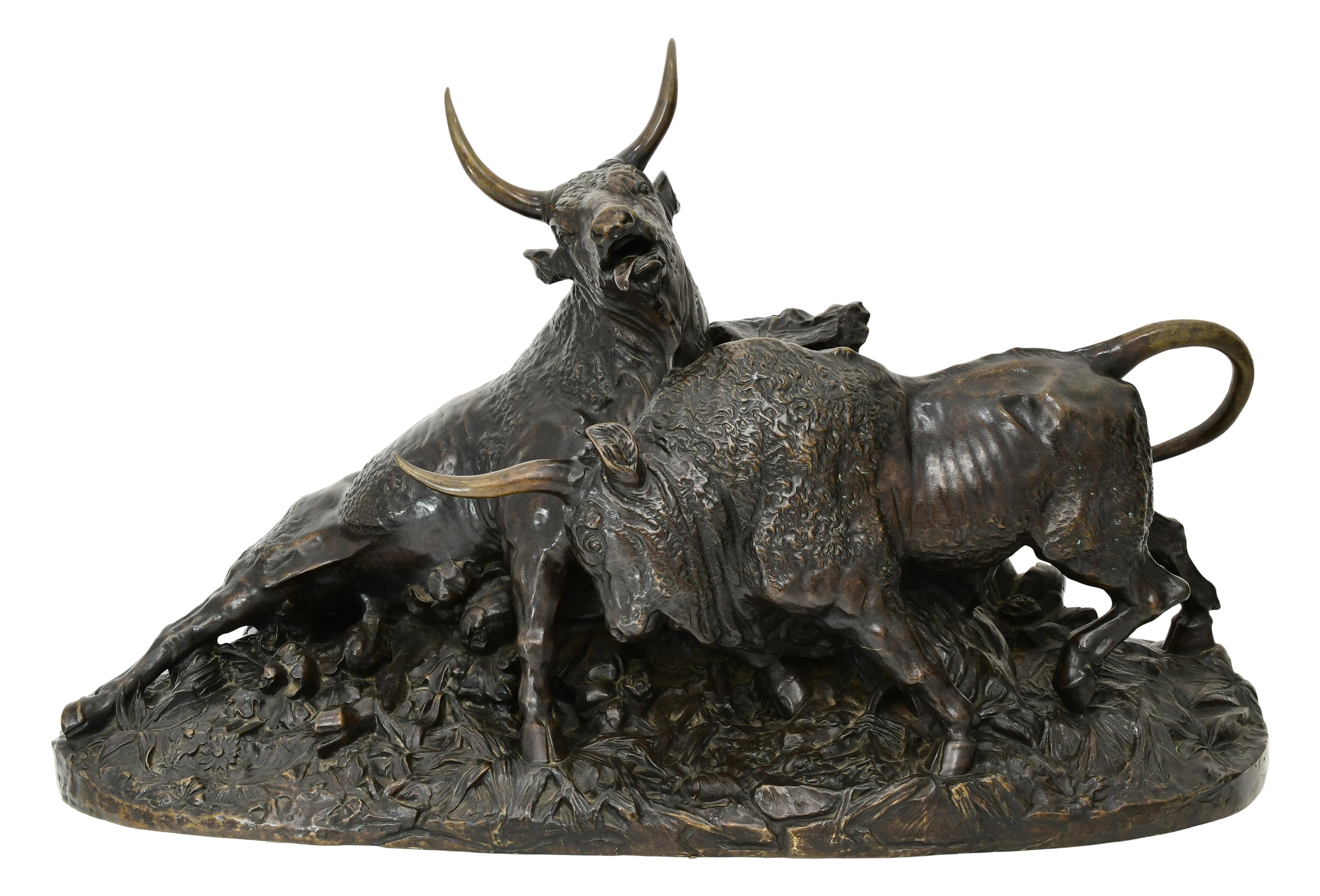 Jean-Baptiste Auguste Clésinger | Monumental Sculpture of Two Bulls ...