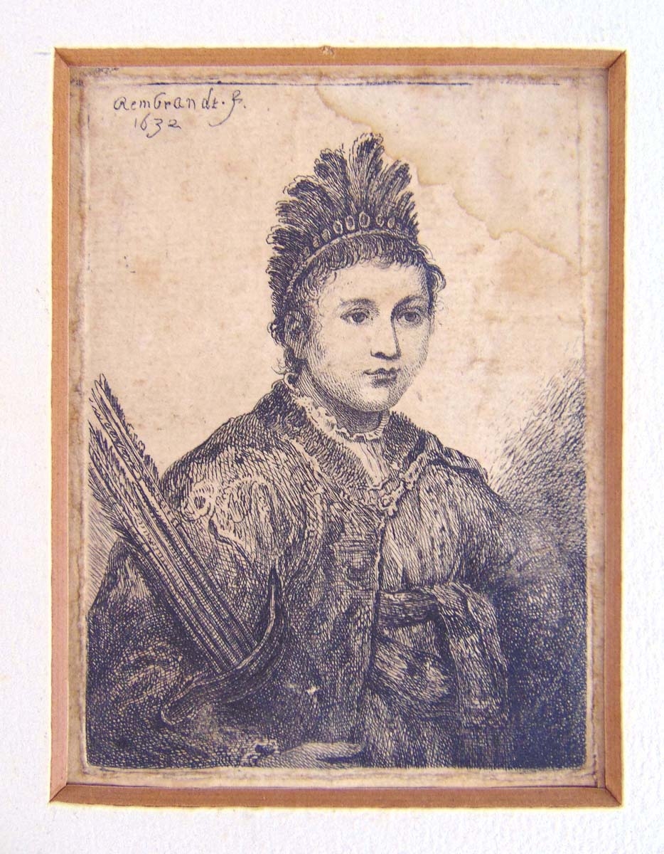Rembrandt van Rijn | lady holding a quiver of arrows | MutualArt