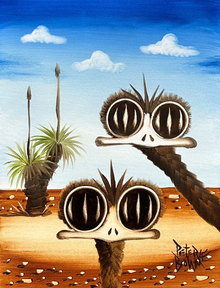 Peter Browne | Two Emus | MutualArt