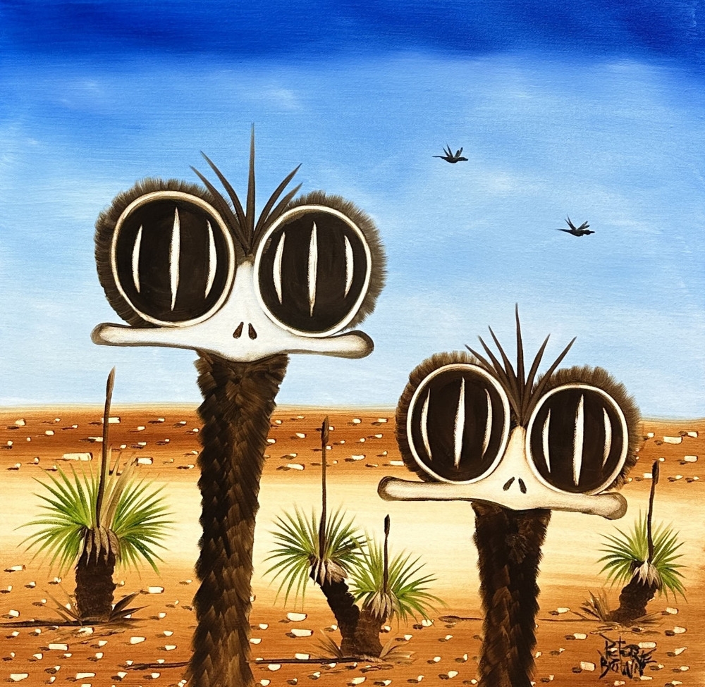 Peter Browne | Two Emus | MutualArt