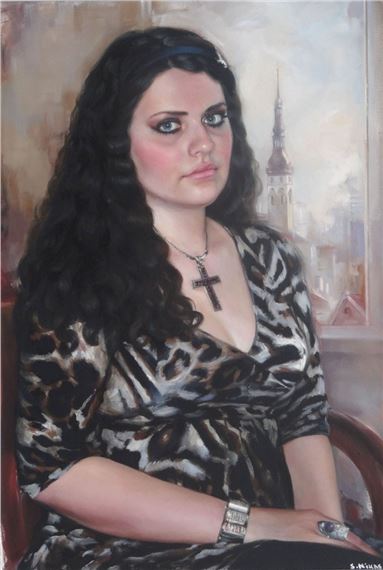 Nikas Safronov | Portrait of Lelde (2009) | MutualArt