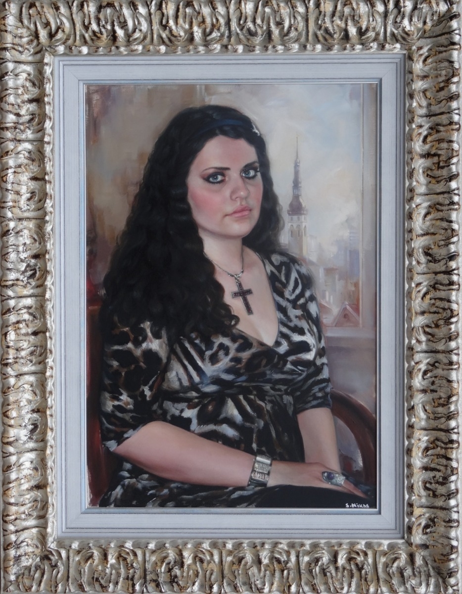 Nikas Safronov | Portrait of Lelde (2009) | MutualArt