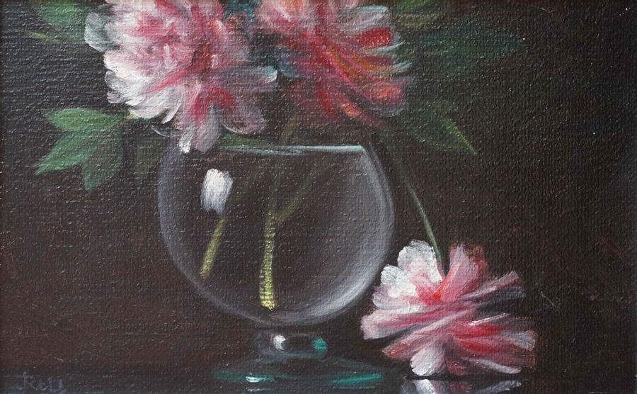 Jean Roll | Still life with apples and glasses | MutualArt
