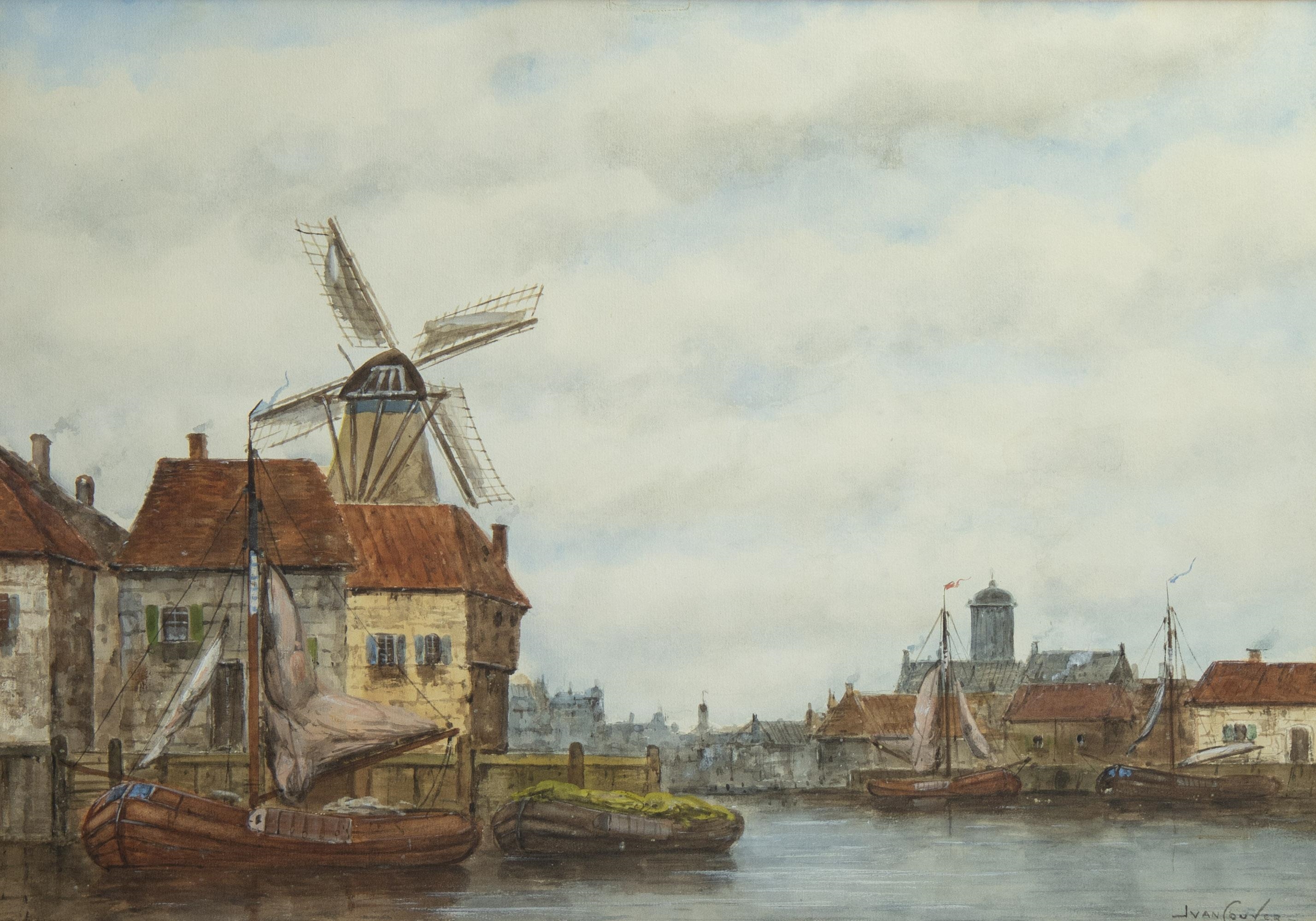 Jan van Couver | River with mill | MutualArt