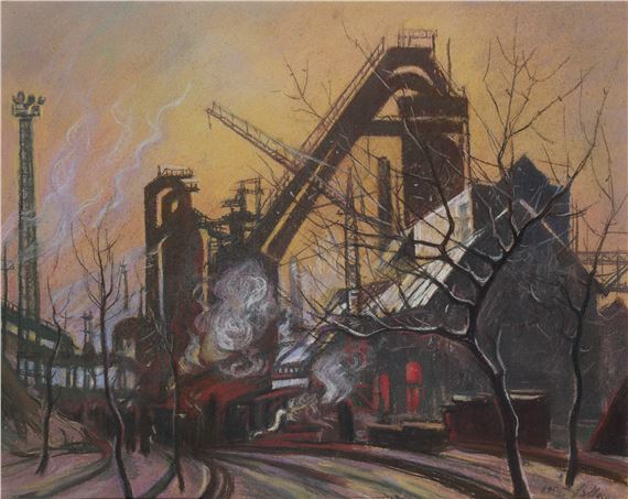 Vladimir Masik | Industrielandschaft in Abendsonne (1959) | MutualArt