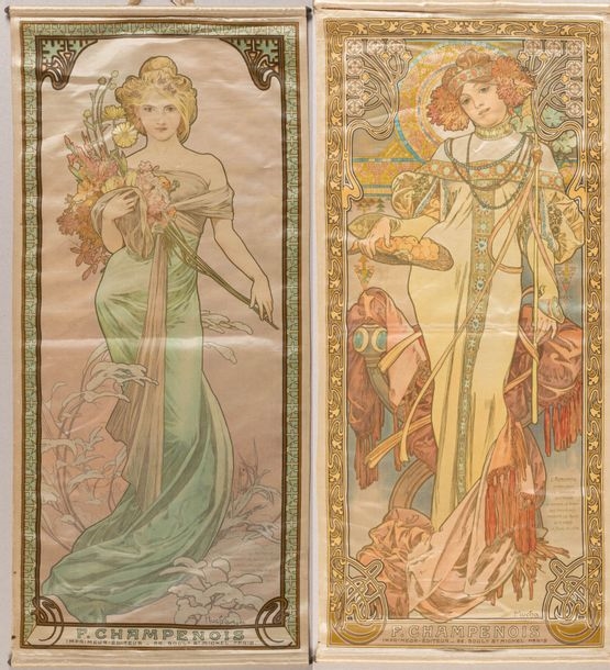 Alphonse Mucha | Les saisons, l'automne et le printemps | MutualArt