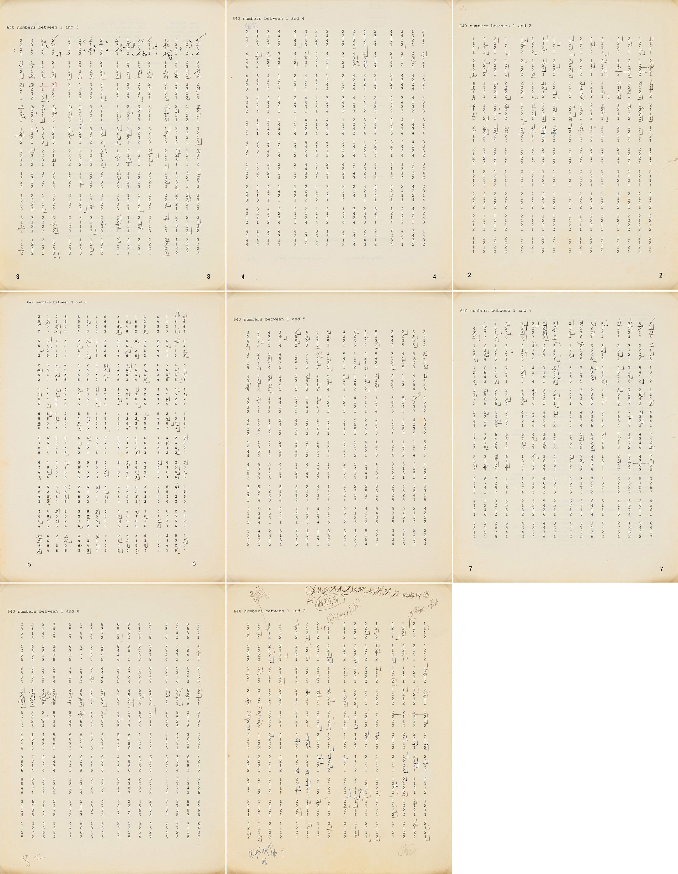 John Cage | Chance Operations Charts. | MutualArt