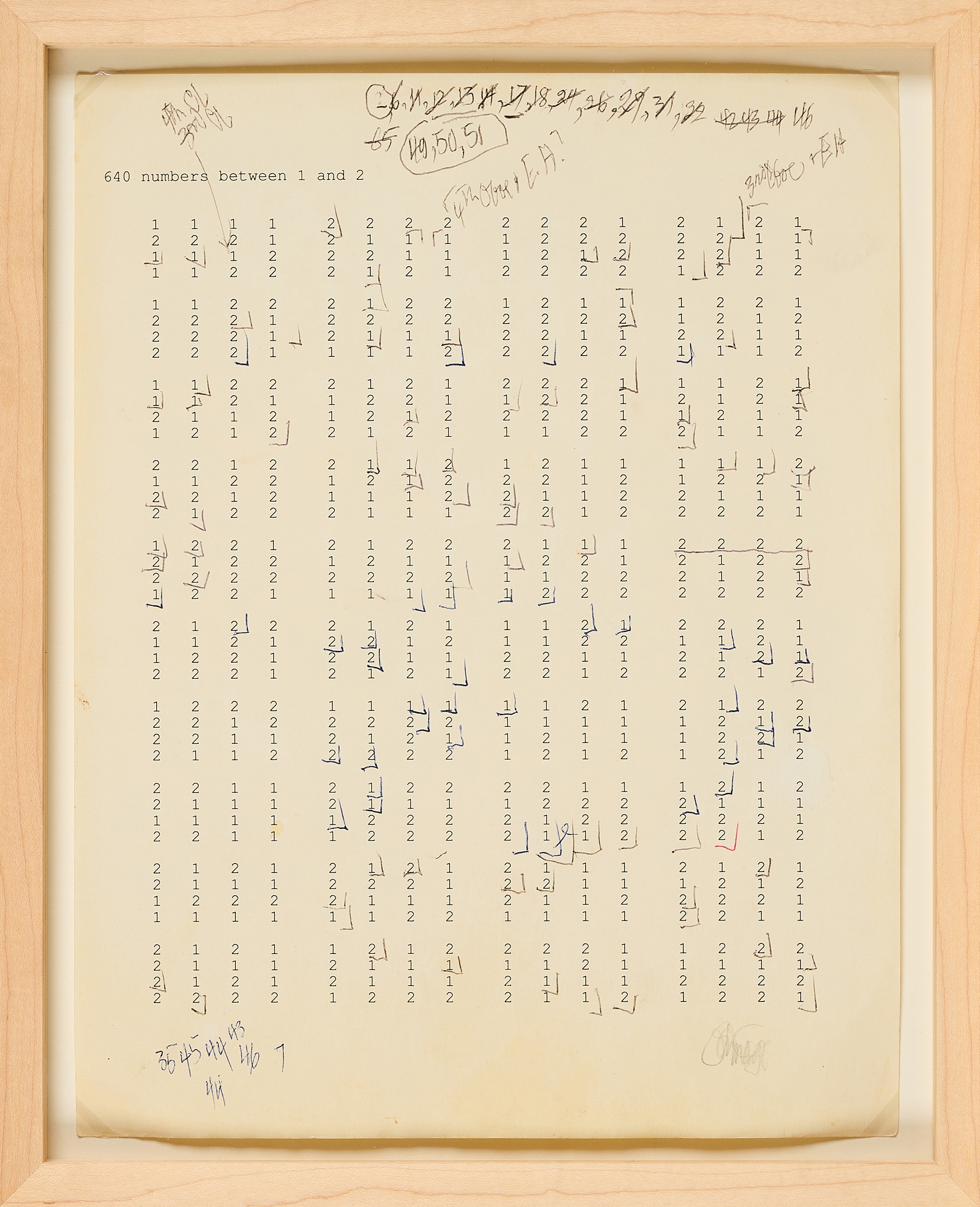 John Cage | Chance Operations Charts. | MutualArt
