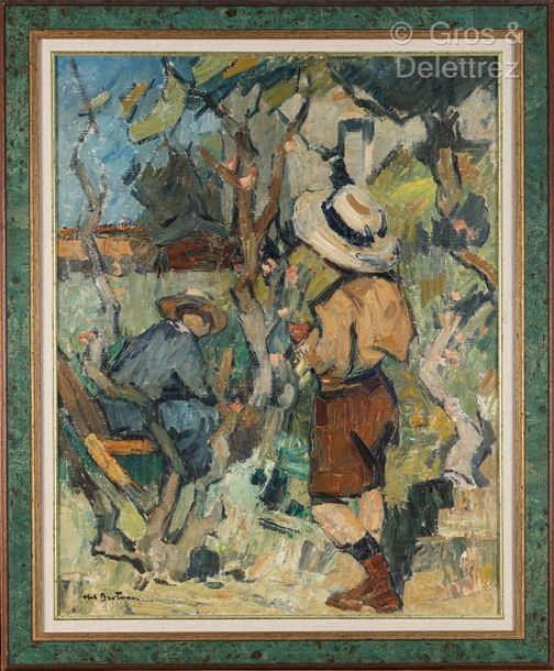 Abel Bertram | Two figures in a garden | MutualArt