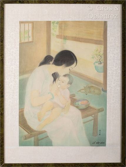 Le Van Binh | Mother and child in an interior | MutualArt