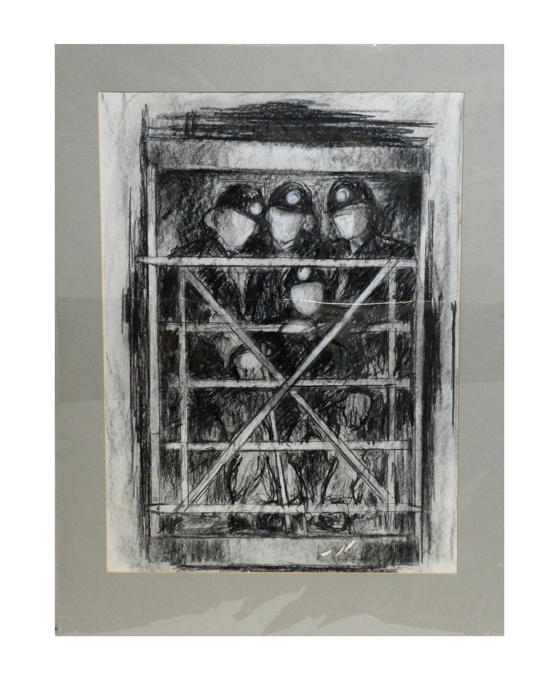 Tom Dack | Miners Prepare to Descend a Coal Shaft, | MutualArt