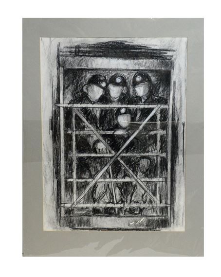Tom Dack | Miners Prepare to Descend a Coal Shaft, | MutualArt