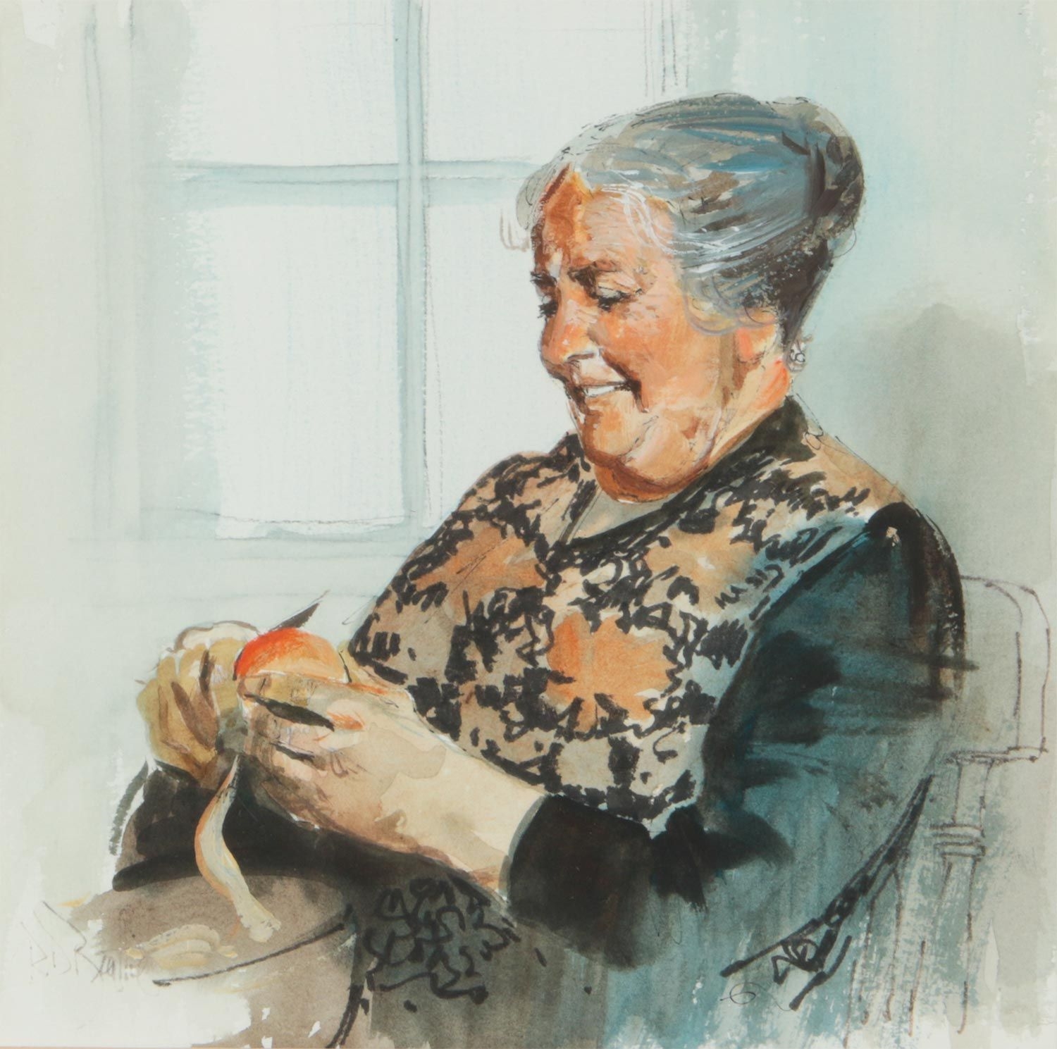 Robert D. Beattie | PEELING APPLES | MutualArt