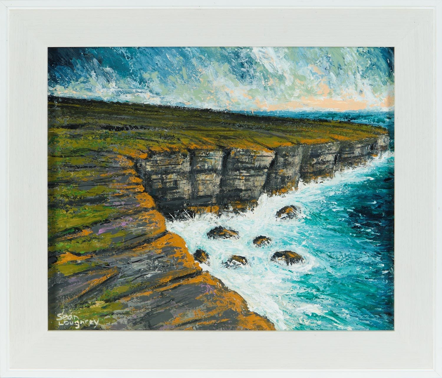 Sean Loughrey | STORMY SEA AT THE ARAN ISLANDS | MutualArt