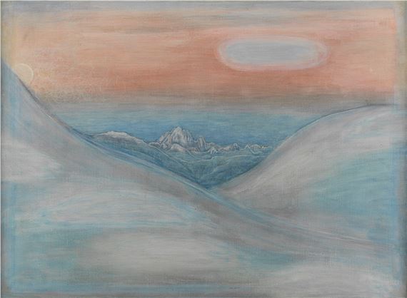 Alexandre Perrier | Lac, heure matinale (rückseitig: Blütenzweige ...