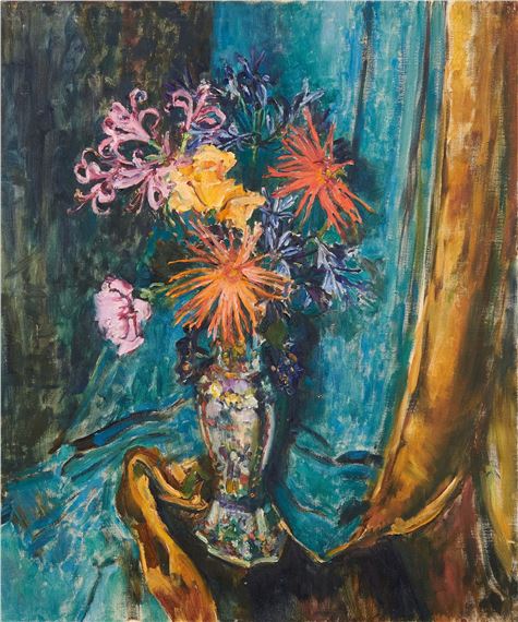 Amy Watt | Flowers in a Chinese vase | MutualArt