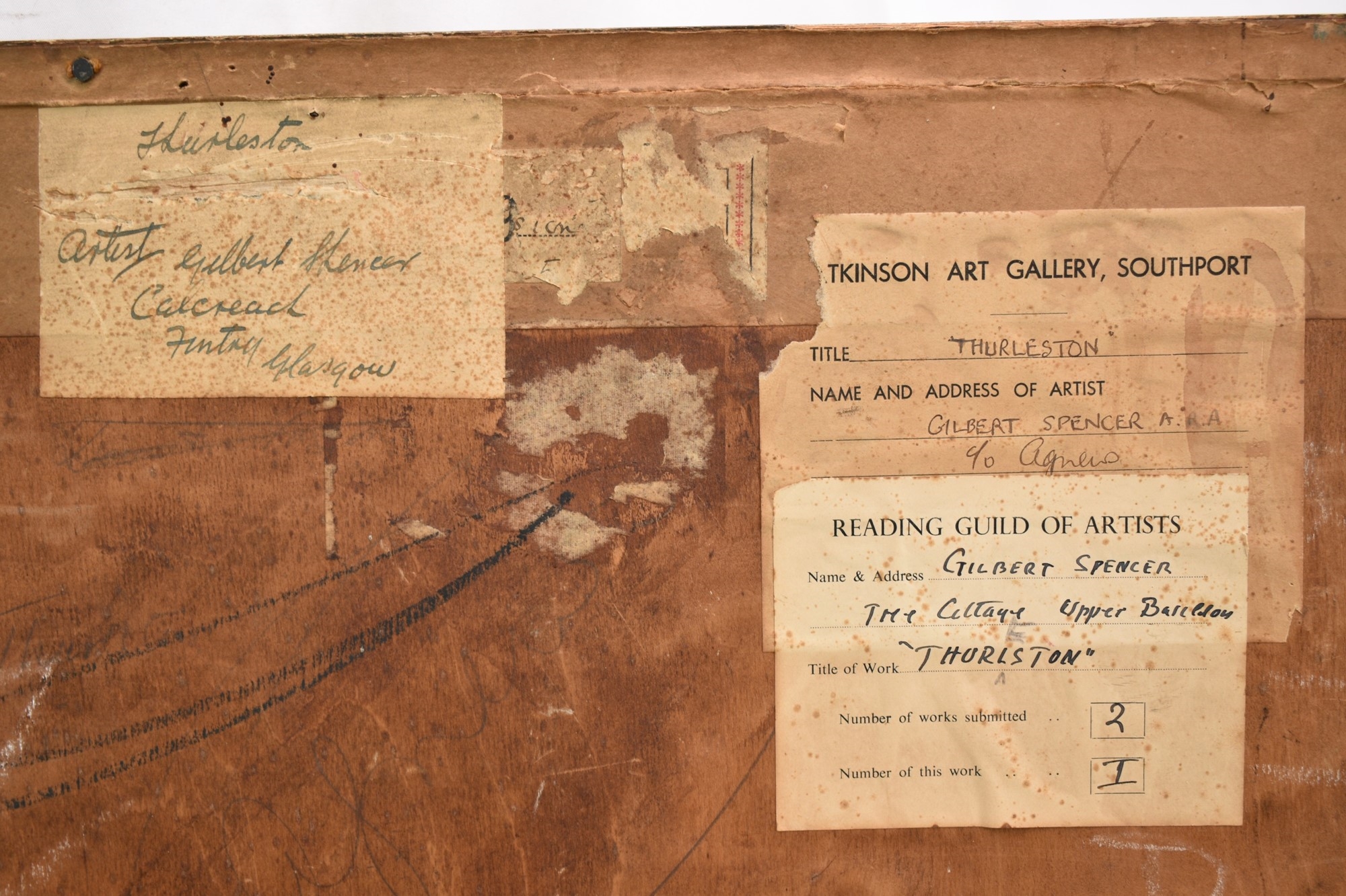 Gilbert Spencer | watercolour - Thurleston, signed and dated March 1947, 35cm x 48cm, in glazed ...