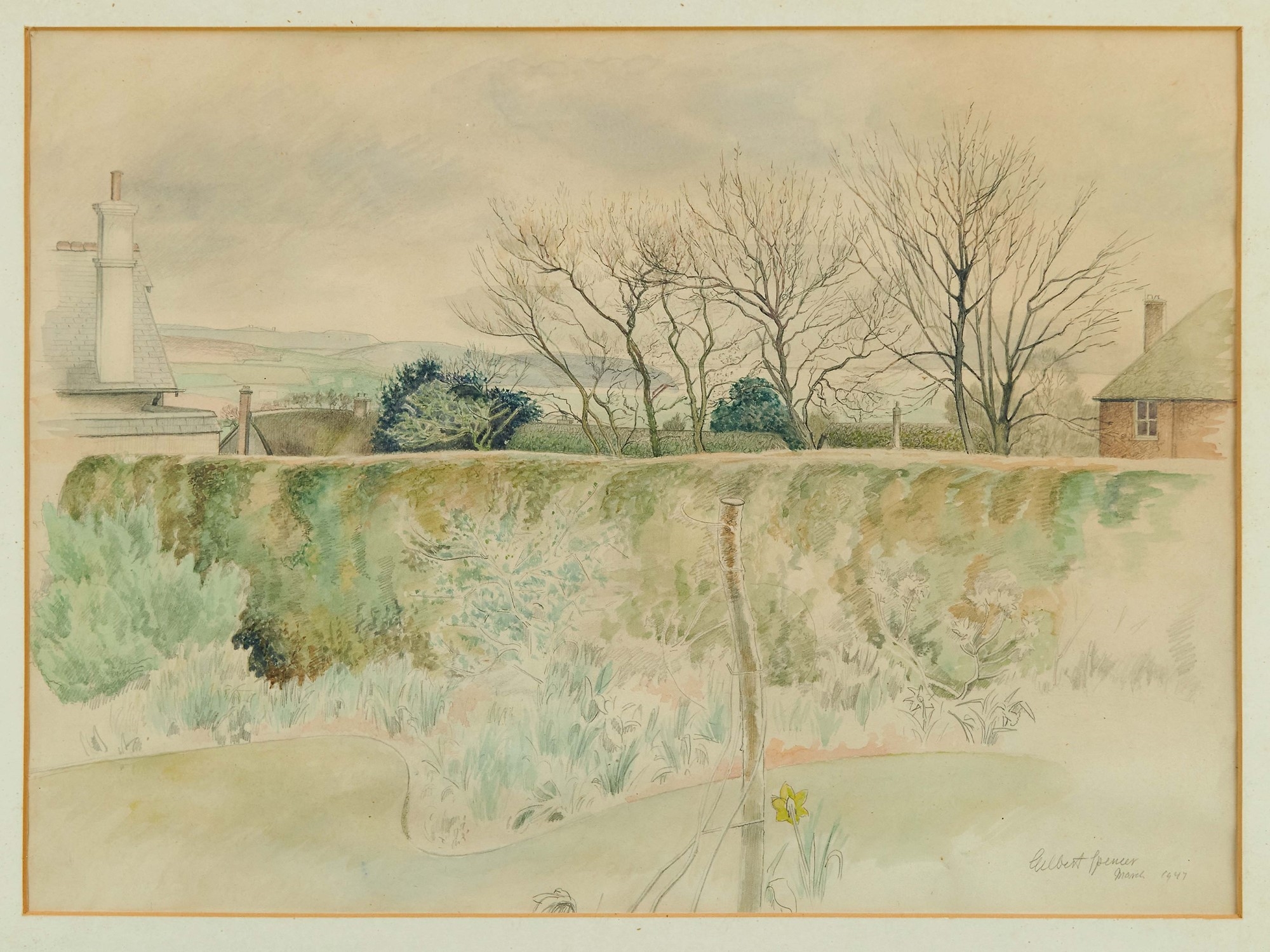 Gilbert Spencer | watercolour - Thurleston, signed and dated March 1947 ...