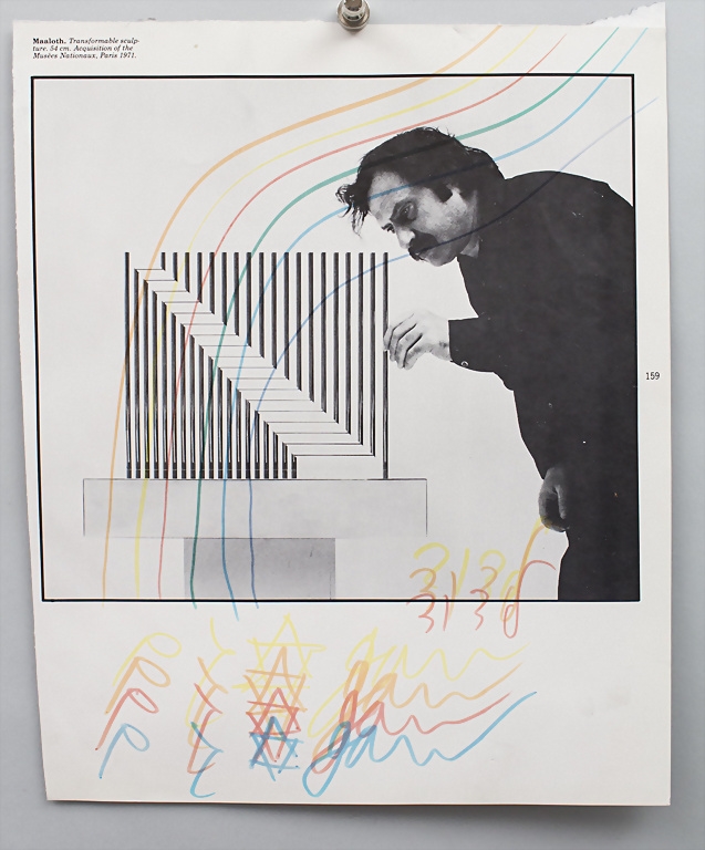 Yaacov Agam | Zeichnung und Autograph auf Foto / Drawing and autograph ...