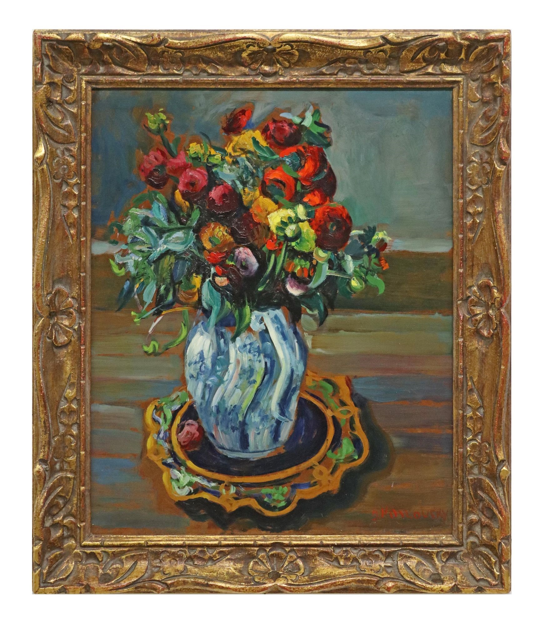 Jacues Koslowsky | Still Life with Blue and White Vase | MutualArt