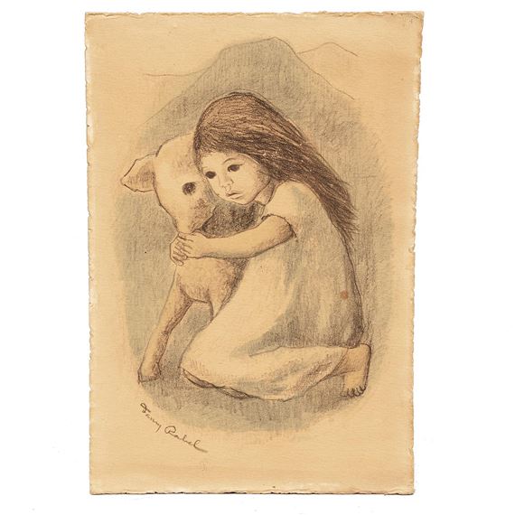 Fanny Rabel | Niña con cordero | MutualArt