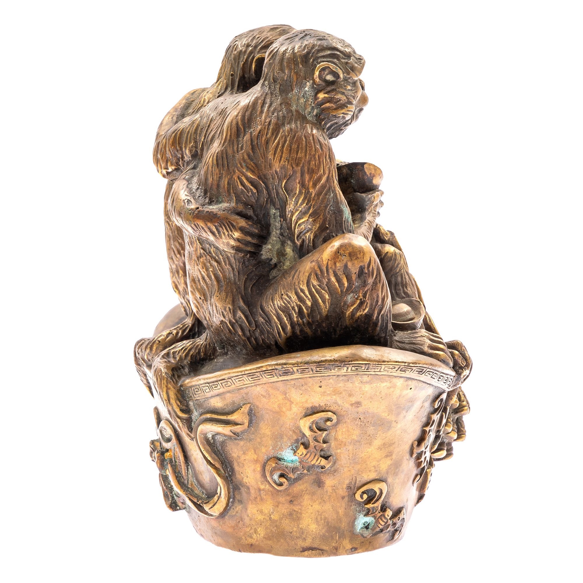 Asian School | Asian Gilt Metal Figure of Monkeys | MutualArt