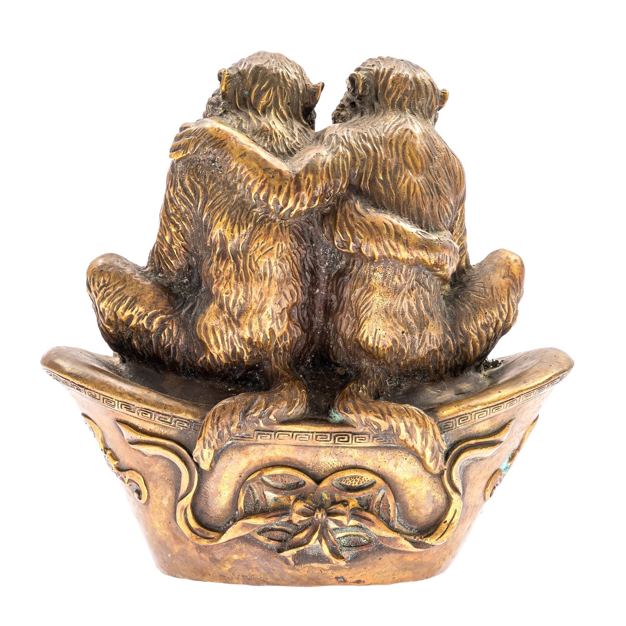 Asian School | Asian Gilt Metal Figure of Monkeys | MutualArt