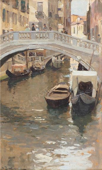 Giuseppe Barison | Gondole e ponte | MutualArt