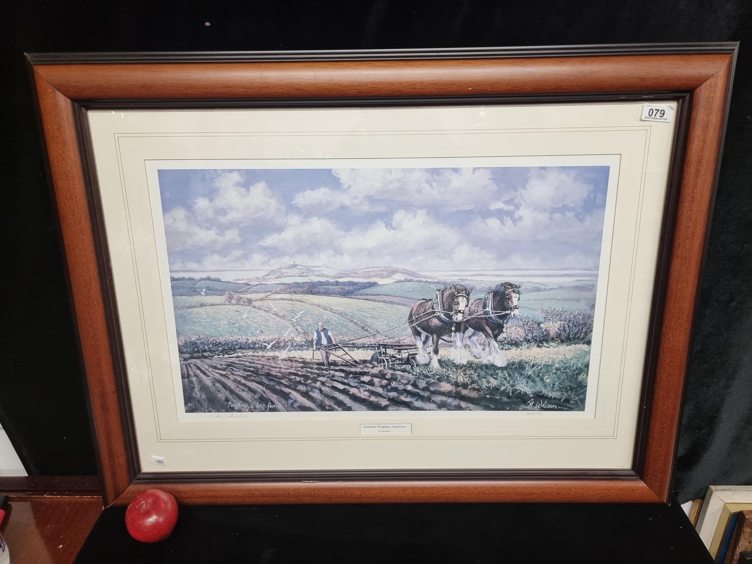 Neil Wilson | Clydesdales Ploughing a Long Furrow | MutualArt