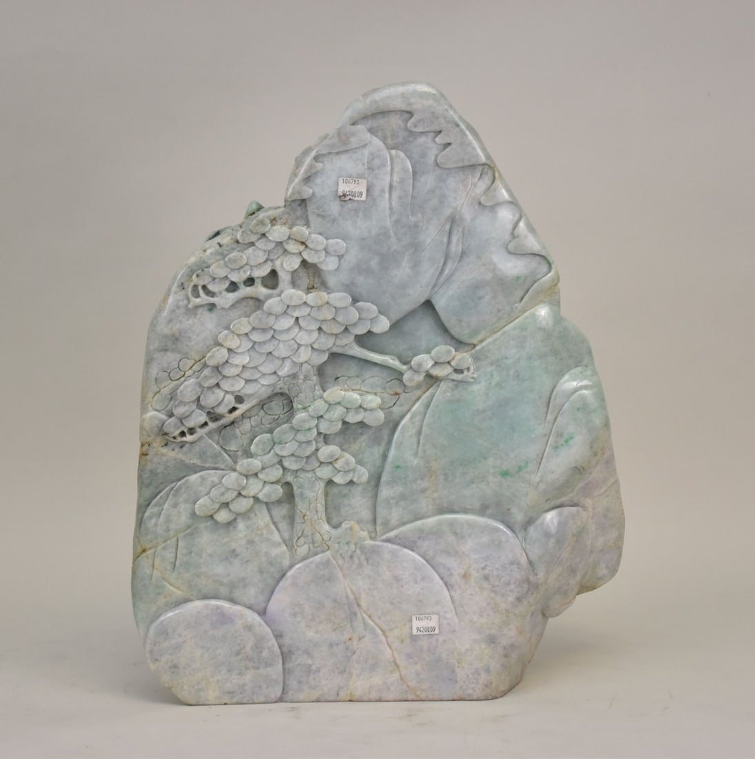 Chinese School | Chinese Jade Carving Of A Mountain Scene With | MutualArt