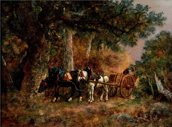 Jules Jacques Veyrassat | Charette pulled by two horses | MutualArt